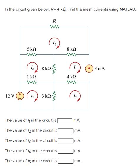 solved in the circuit given below r 4 kΩ find the mesh