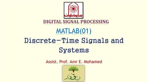 Dspfoehu Matlab 01 Discrete Time Signals And Systems Pdf