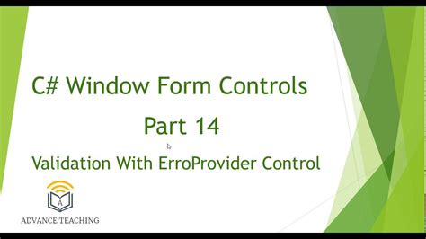 How To Use Errorprovider In C Window Form Application In Urduhindi