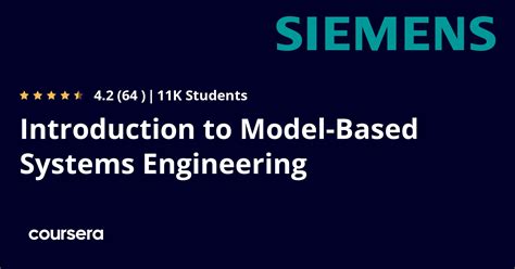 Introduction To Model Based Systems Engineering Coursera