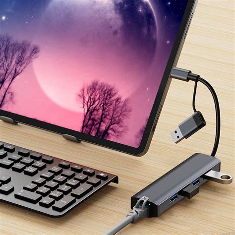 Beforeyaynrj 45 Network Port Adapter Ethernet Type C Network Cable Gigabit Driveless Network