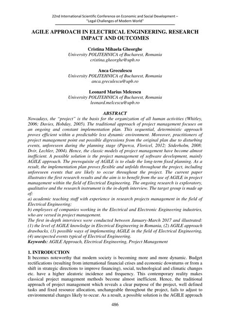 Pdf Agile Approach In Electrical Engineering Research Impact And Outcomes