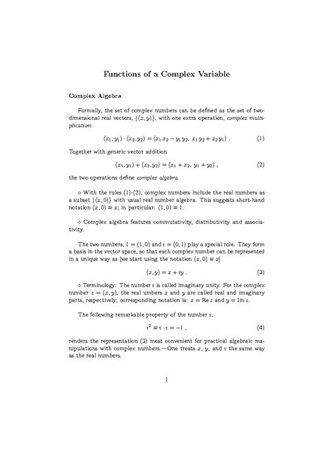 Complex Functions Like Documents Functions Of A Complex Variable