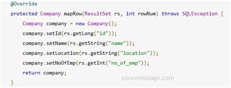 MappingSqlQuery In Spring