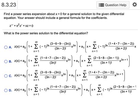 Solved 8 3 23 Question Help Find A Power Series Expansion