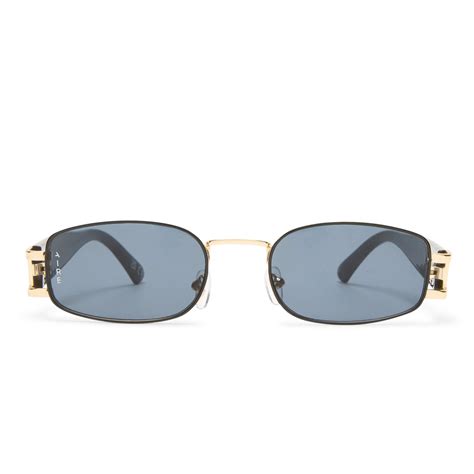 sirius gold black uni sex rectangle sunglasses aire aire us