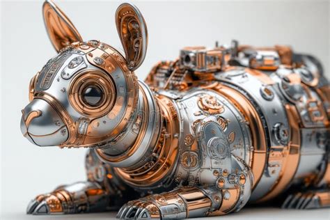 Intricate Metallic Rabbit Showcases A Blend Of Steampunk Design