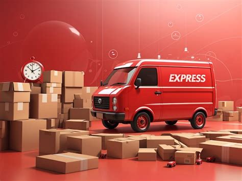 Premium Photo Speedy Deliveries Red Express Shipping Delivery Car