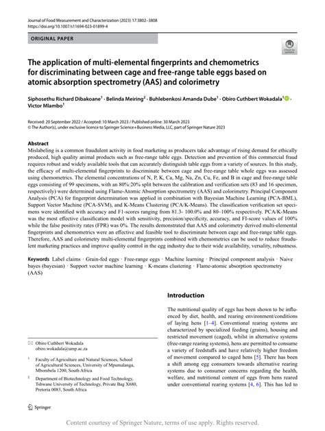 The Application Of Multi Elemental Fingerprints And Chemometrics For