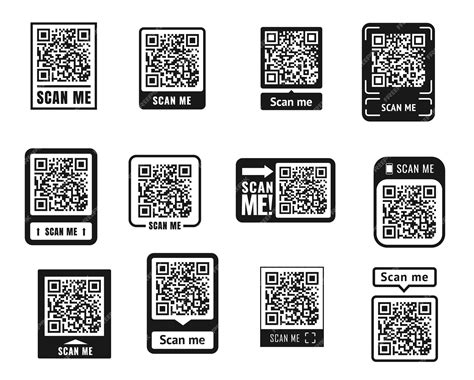 Premium Vector Scan Me Qr Code Sticker Phone Barcode Icons