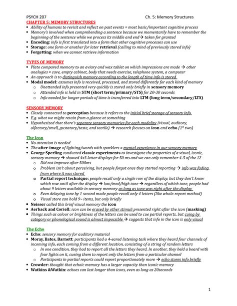 Chapter Memory Structures PSYCH Ch Memory Structures CHAPTER MEMORY STRUCTURES