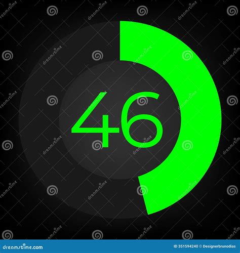 Circulate Progress Bar With Numeric Count At The 46 Stock Illustration