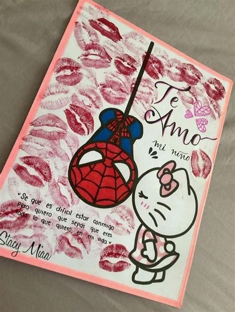 A Drawing Of A Spiderman Kissing A Woman S Face