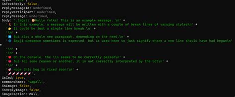 Message With Linebreaks In Tagall Is Repeated By Bot Without
