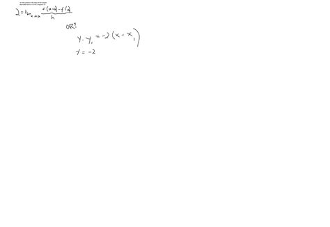 [grade 12 Calculus] How To Approach Answer This Slope Of Tangent Question Using Limits R