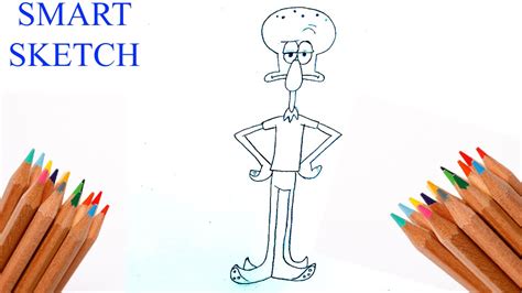 How To Draw Squidward Step By Step Easy From Spongebob Squarepants ️ 🎨 Smart Sketch Youtube