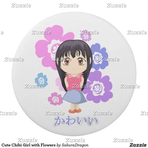 Cute Chibi Girl With Flowers Eraser Zazzle Girls With Flowers Cute Chibi Chibi