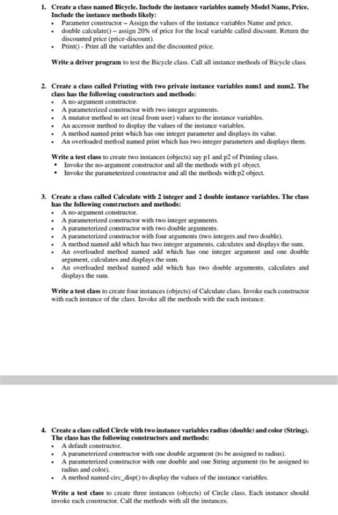 Solved 1 Create A Class Named Bicycle Include The Instance