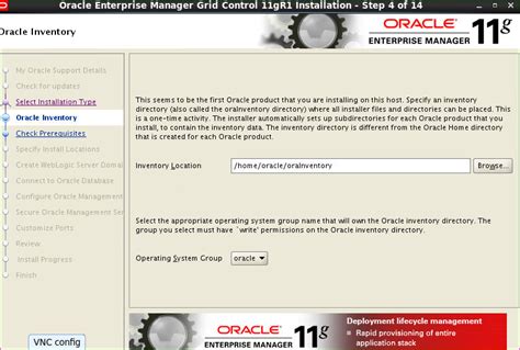 oracle oem install window has a window that hides install button and so
