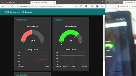 Esp32 Dan Node Red Sensor Dht Kendali Led Dan Komunikasi Serial Youtube