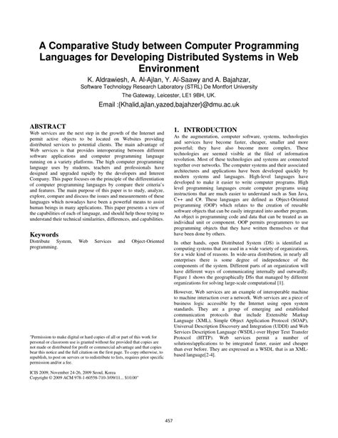 PDF A Comparative Study Between Computer Programming Languages For Developing Distributed