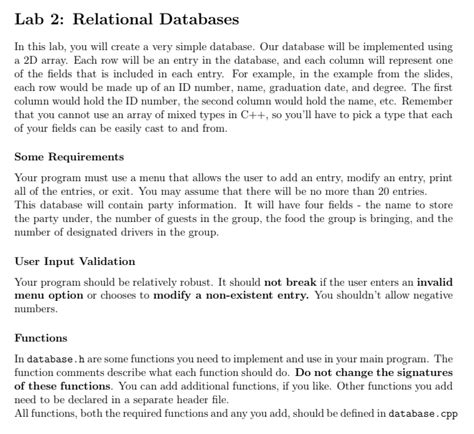 Solved Lab 2 Relational Databases In This Lab You Will
