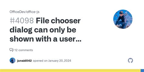 file chooser dialog can only be shown with a user activation inserting
