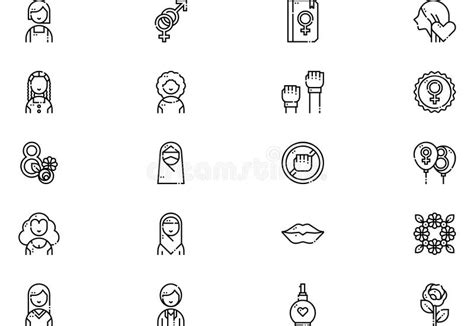 Womens Day Icon Pack Collection Is A Vector Illustration With Editable
