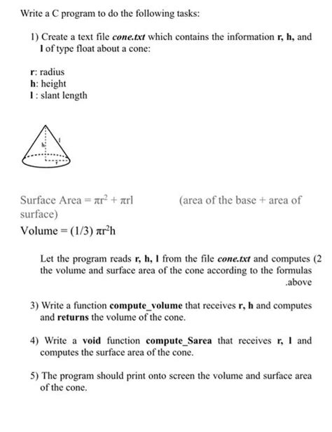 Solved Write A C Program To Do The Following Tasks 1