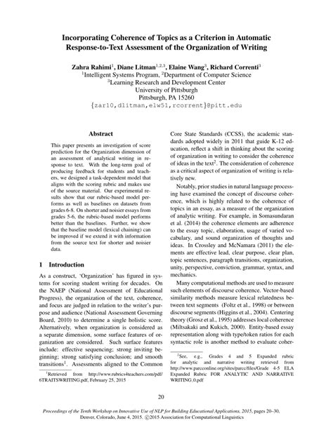 Pdf Incorporating Coherence Of Topics As A Criterion In Automatic