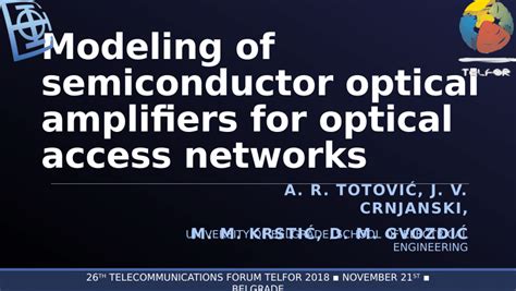 Pdf Modeling Of Semiconductor Optical Amplifiers For Optical Access Networks
