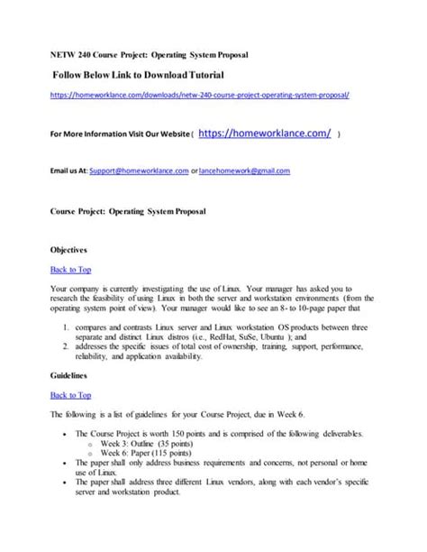 netw 240 course project operating system proposal pdf