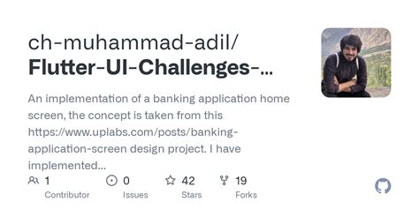 GitHub Ch Muhammad Adil Flutter UI Challenges Banking Application Screen An Implementation Of