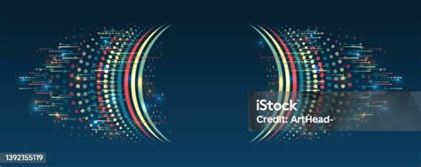 정렬 데이터 조각화 처리 비즈니스 분석 파동과 입자의 형태로 정보의 흐름 많은 양의 데이터를 시각화합니다 정보의 추상적 인 변환