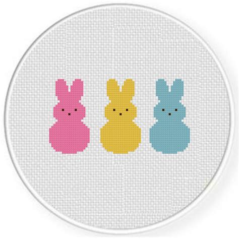 Easter Bunny Peeps Cross Stitch Pattern Daily Cross Stitch