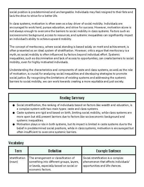 Understanding Caste Class And Social Mobility Sociology 1 Day Lesson