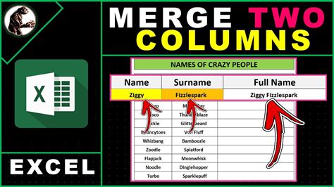 How To Merge Two Columns In Excel Together Youtube