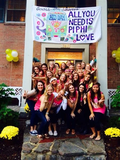 Hand Painted Pi Beta Phi Bid Day Banner Theme Hippies Bid Day Hippie Bid Day Sorority Bid Day