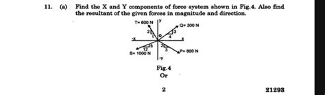 11 a Find the X and Y components of force | StudyX