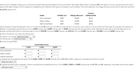 solved excel file data20 19 xls a what is the decision
