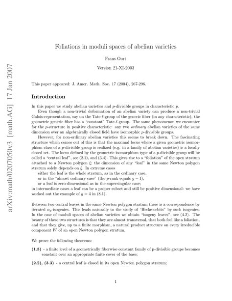 Pdf Foliations In Moduli Spaces Of Abelian Varieties