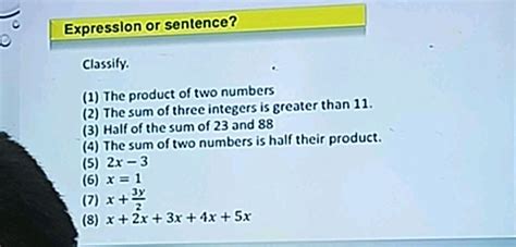 Expression Or Sentence Classify 1 The Product Studyx