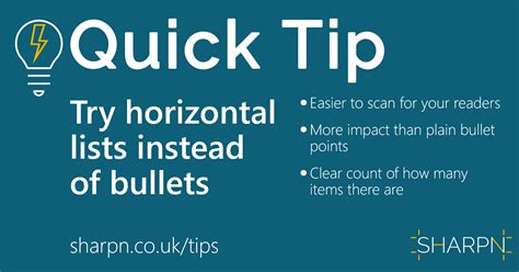 How To Use Horizontal Lists Instead Of Bullets