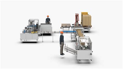 Modelo 3d Automatic Loading And Unloading Filling Labeling And