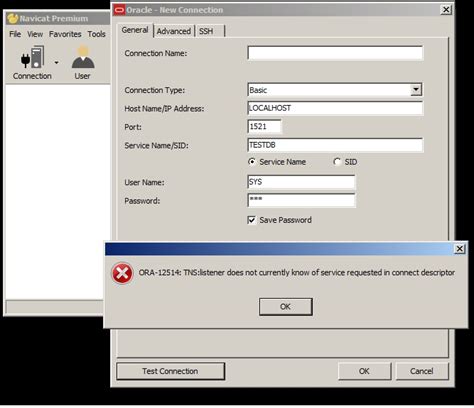 How To Resolve TNS Error In Oracle G When Connect With Navicate Database Administrators