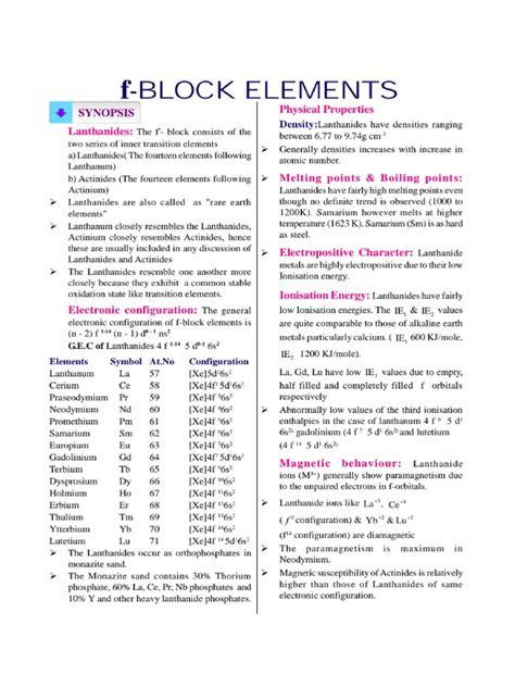 F Block Pdf