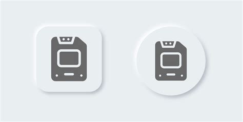 Disc Solid Icon In Neomorphic Design Style Drive Signs Vector