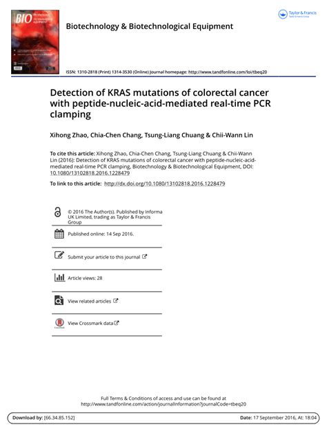 Pdf Detection Of Kras Mutations Of Colorectal Cancer With Peptide Nucleic Acid Mediated Real