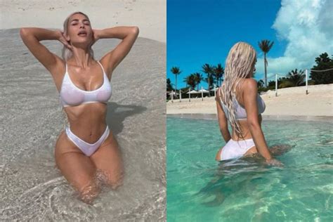 Kim Kardashian Frees The Nipple In Beachside Pictures While Offering