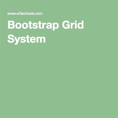 Bootstrap Grid System Grid System Web Development Design Modern Web Design